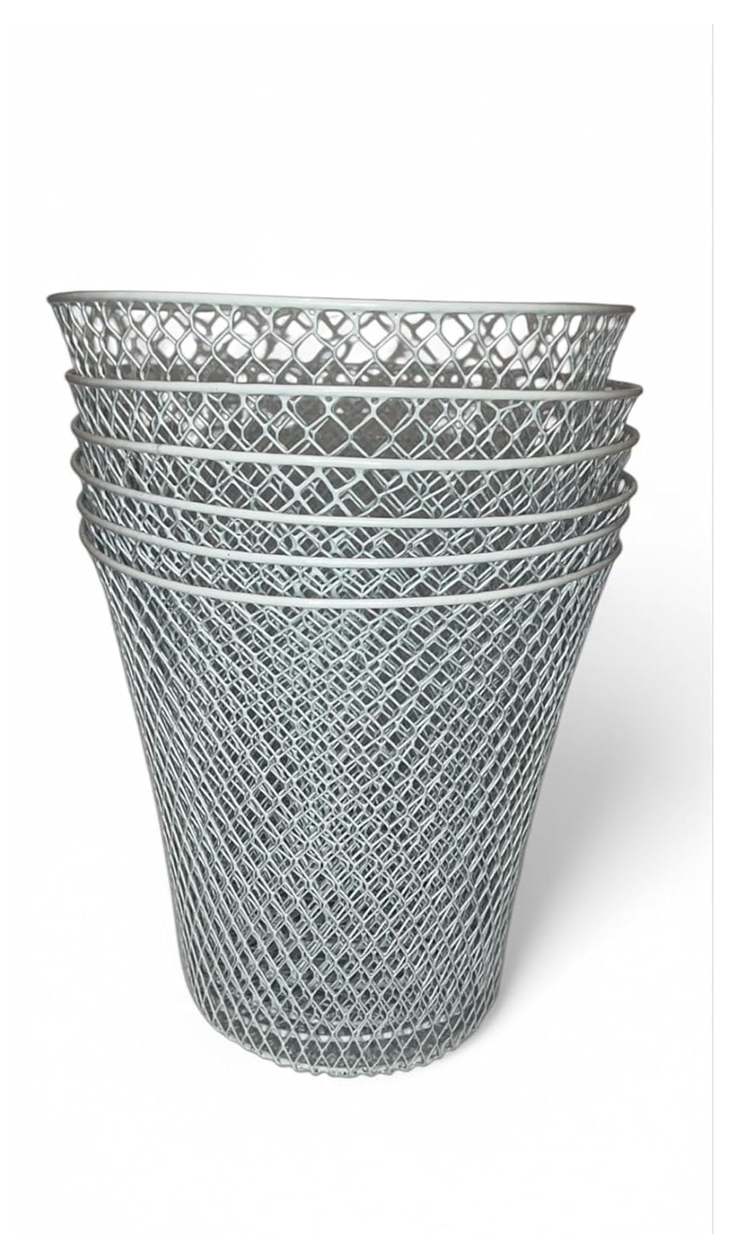 Wire Mesh Waste Basket (6, White) - Walmart.com