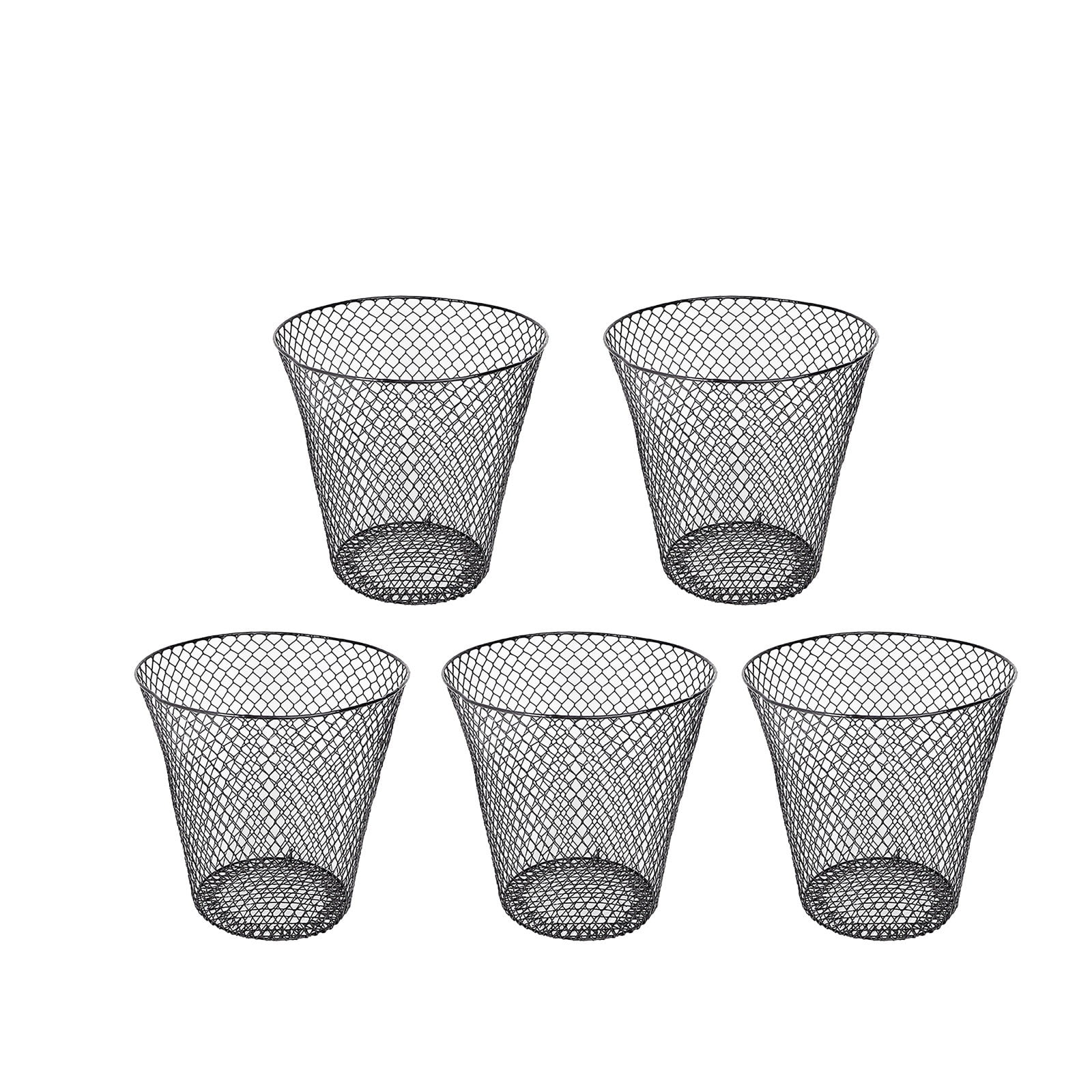 Wire Mesh Waste Basket, 9-Inch Round Lightweight Can â Open Top Desk ...