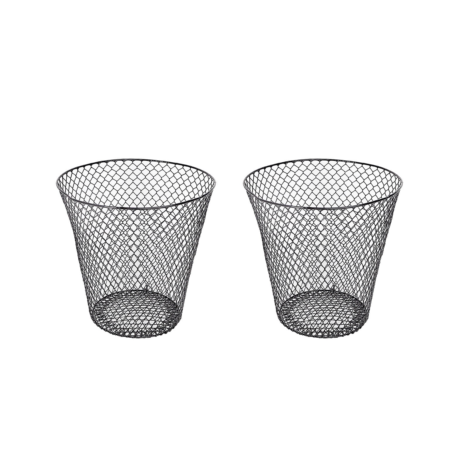 Wire Mesh Waste Basket - 9 Inch Round Open Top Trash Can - Lightweight ...