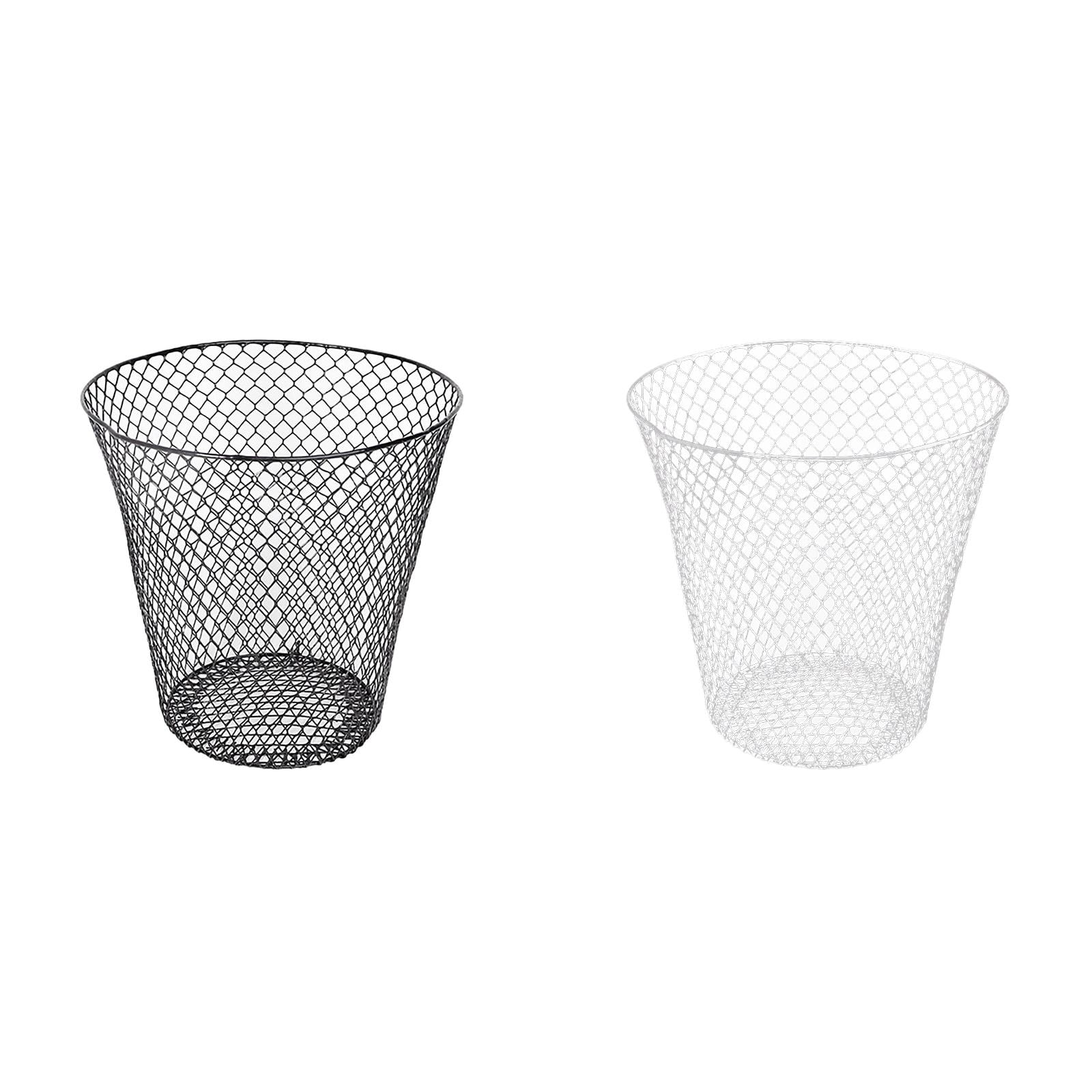 Wire Mesh Waste Basket - 9 Inch Round Open Top Can - Lightweight ...