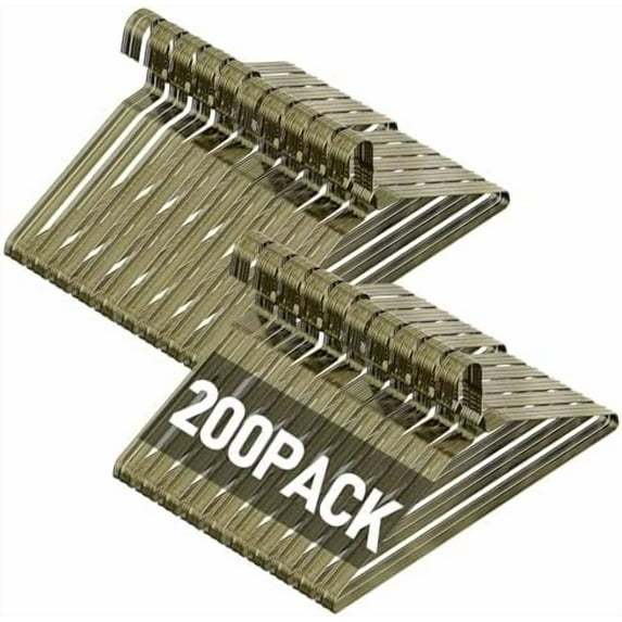 Wire Metal Clothes Hangers Bulk 200 Pack for Standard Size Suits, Coats ...