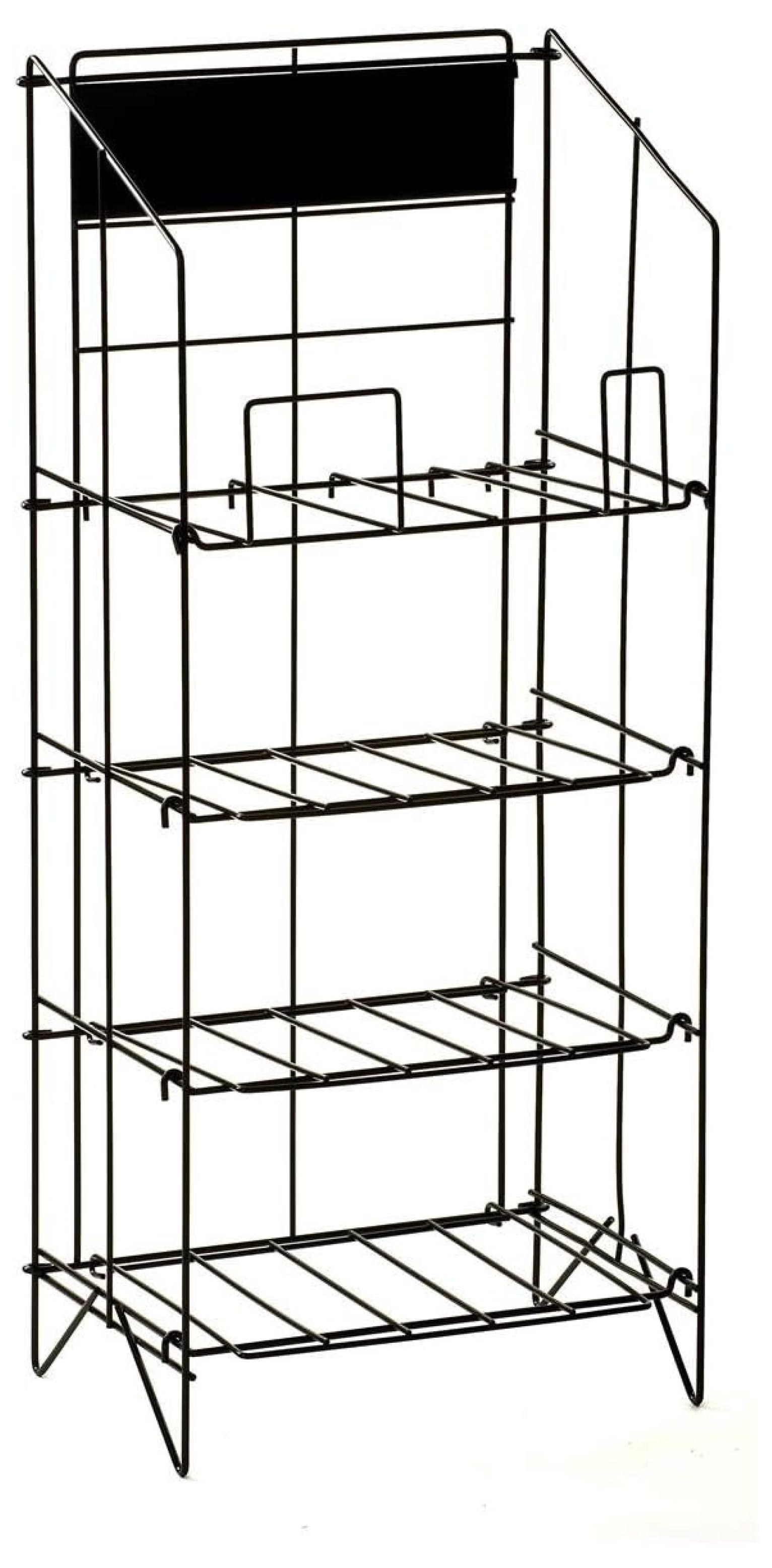 Wire Newspaper Stand with 4 Shelves, Free-Standing, Adjustable-Height ...