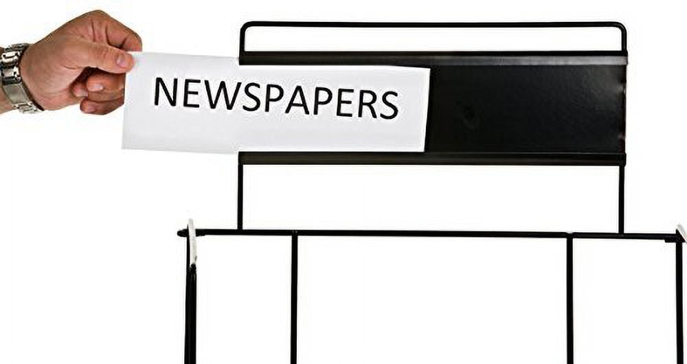 Wire Newspaper Stand with 4 Shelves, Free-Standing, Adjustable-Height ...