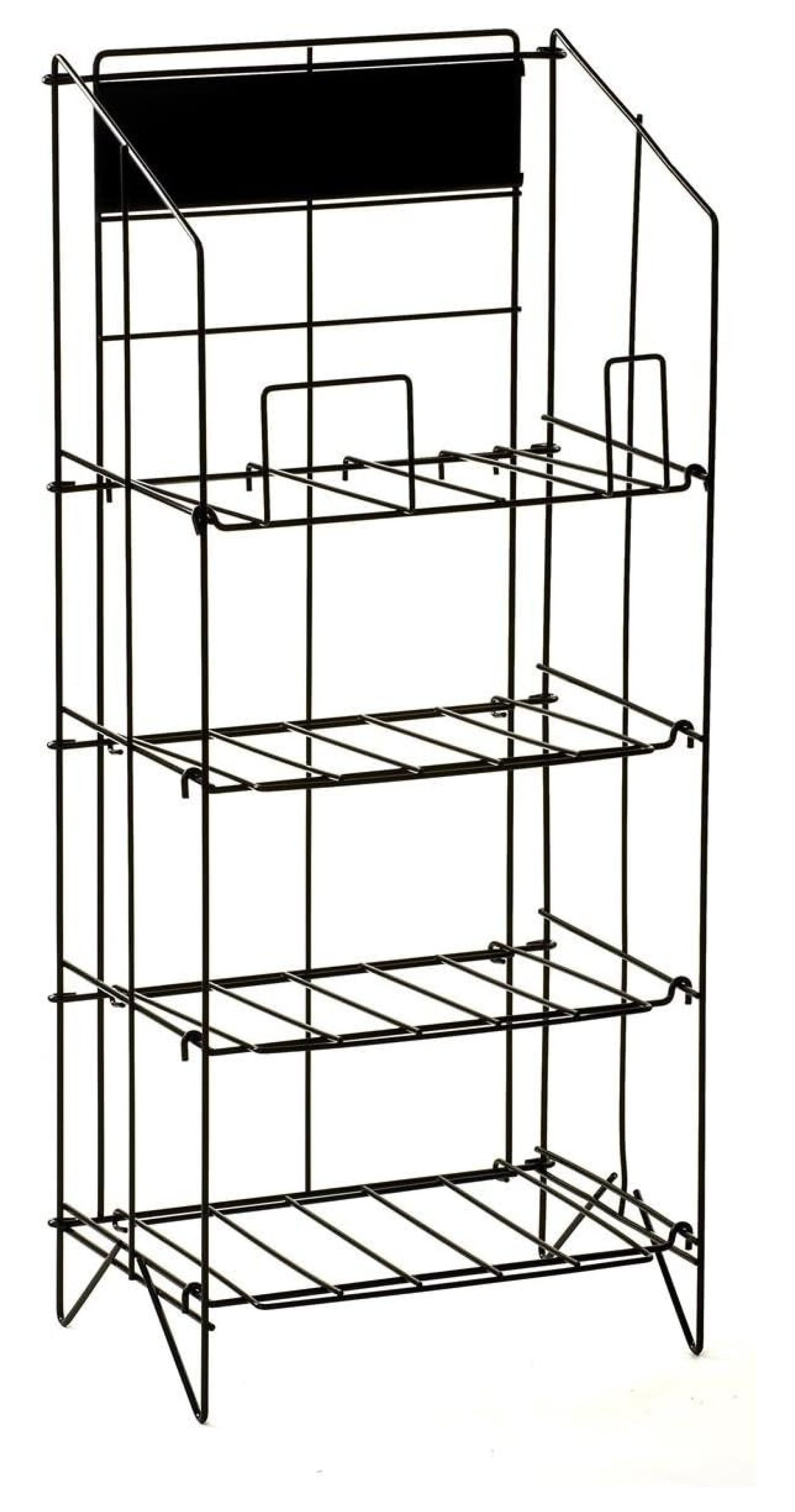 Wire Newspaper Stand with 4 Shelves, Free-Standing, Adjustable-Height ...