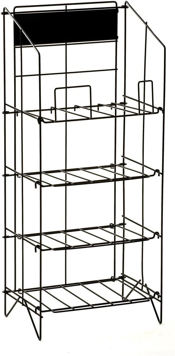 Wire Newspaper Stand with 4 Shelves, Free-Standing, Adjustable-Height ...