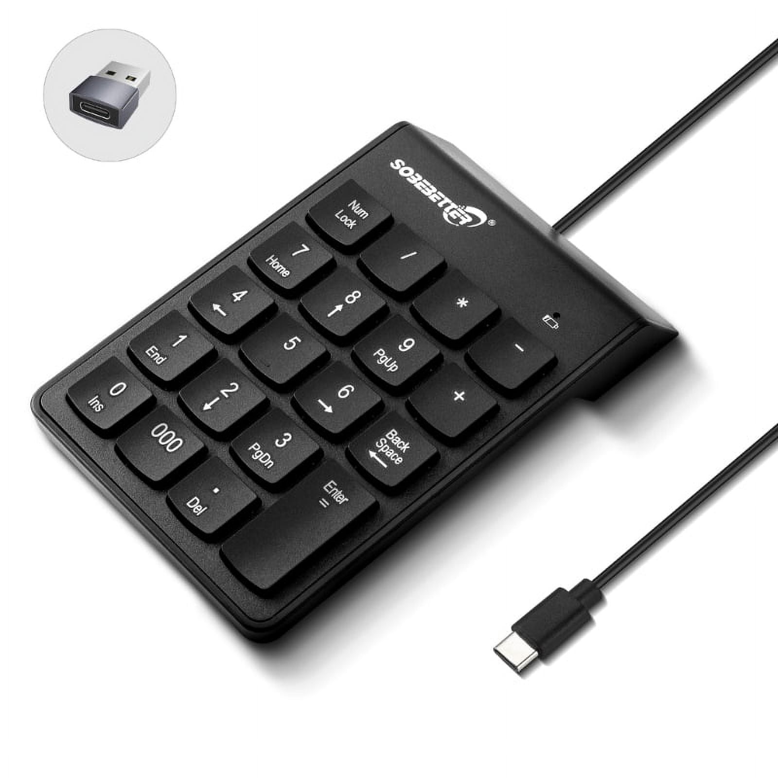 Wire Numeric Keypad 19-Key Corded Type C/USB Number Pad External Numpad Portable - Walmart.com