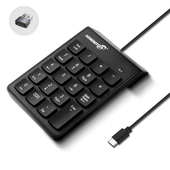 Wire Numeric Keypad 19-Key Corded Type C/USB Number Pad External Numpad ...