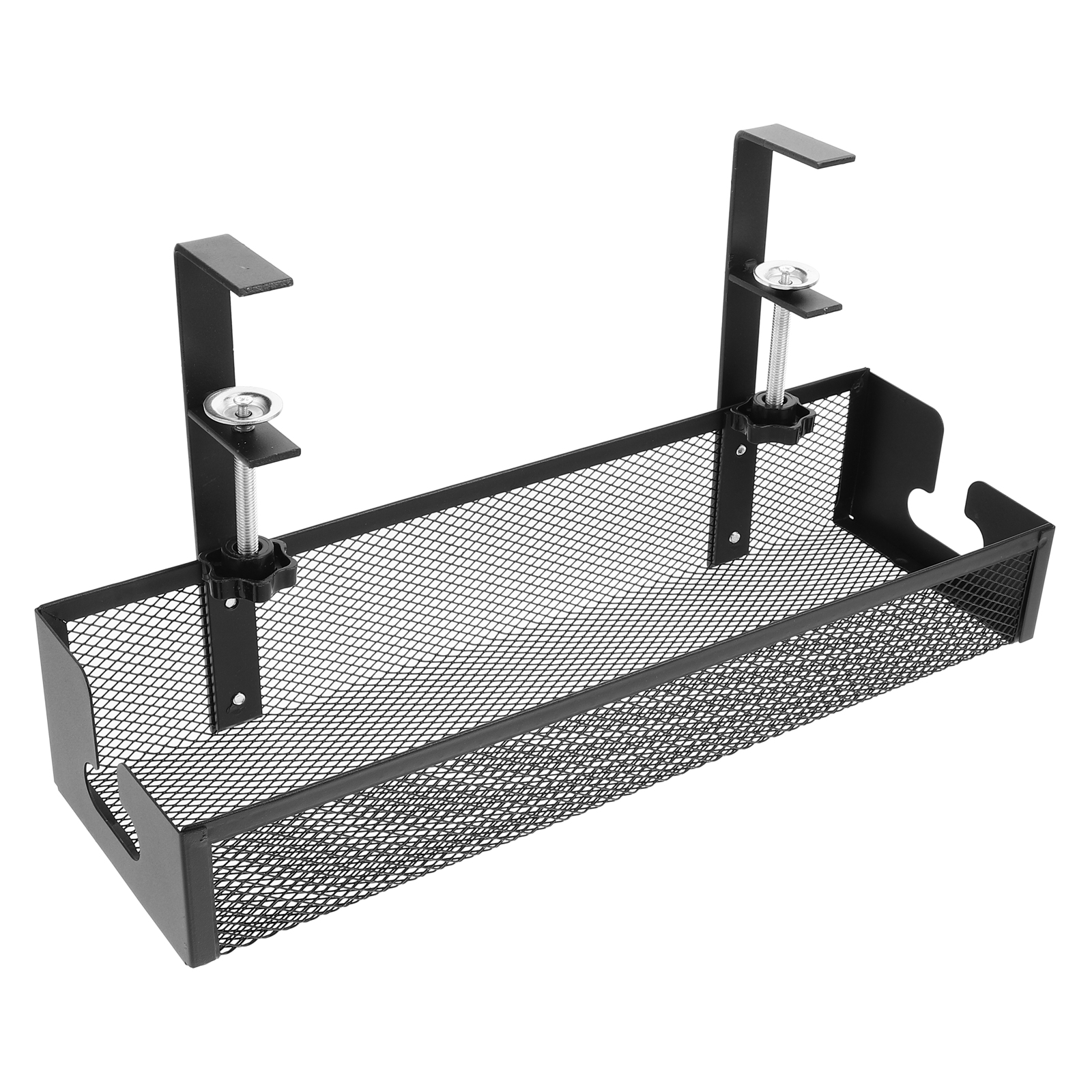 Wire Organizer under Desk Cable Tray Cord Management Rack Black ...