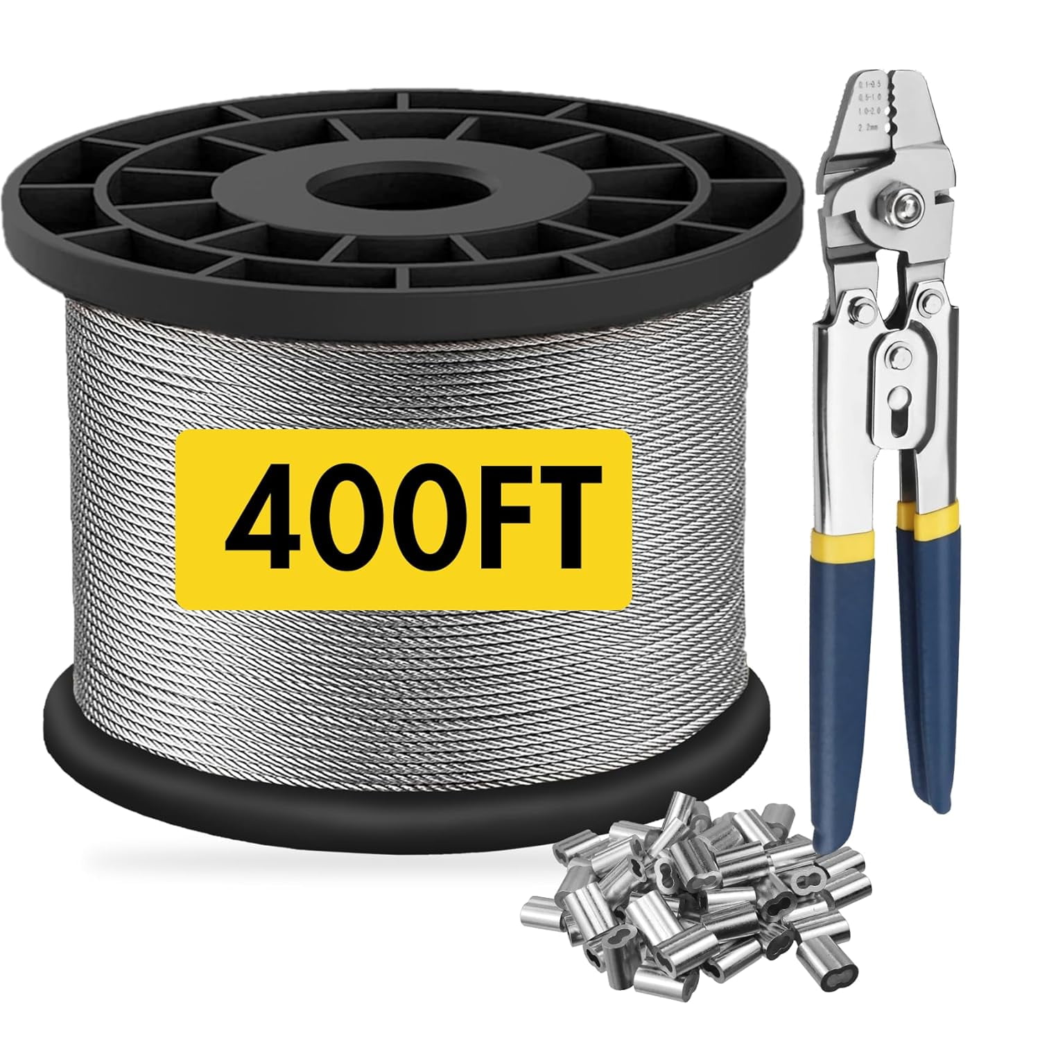 The Wire Rope, 1/16 Wire Rope, 304 Stainless Steel Cable with Crimping ...