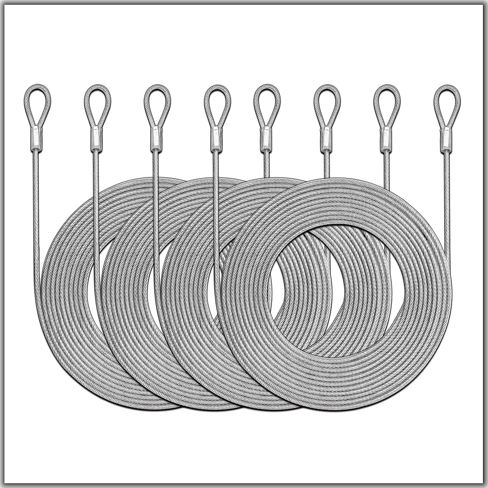 Wire Rope, 48 Ft (12ft x 4) Vinyl Coated Stainless Steel Wire Cable ...