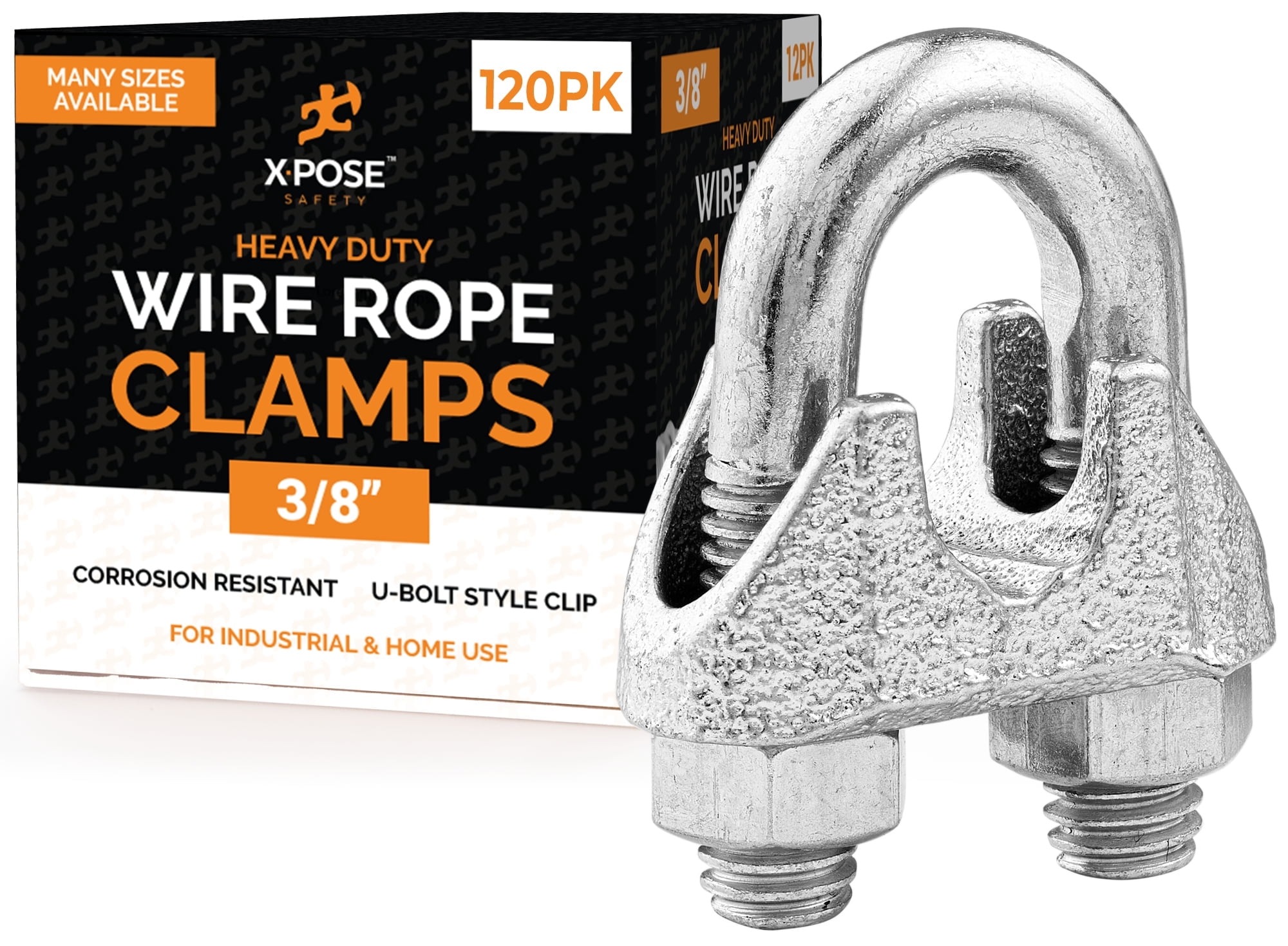 Wire Rope Clamp for Stainless Steel Wire Rope - 3/8" Galvanized U Bolt ...