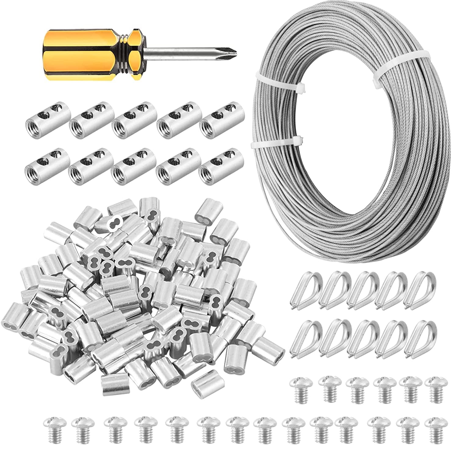 Wire Rope Kit 328ft (3/32 inch)， 304 Stainless Steel Wire Cable Railing ...