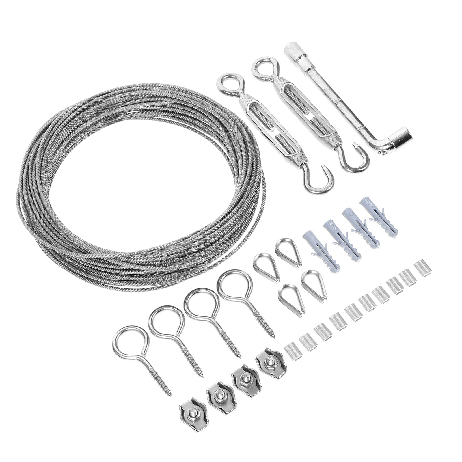 Wire Rope Kit Aircraft Cable Curtain Pulley Clothesline Fence Crimping ...