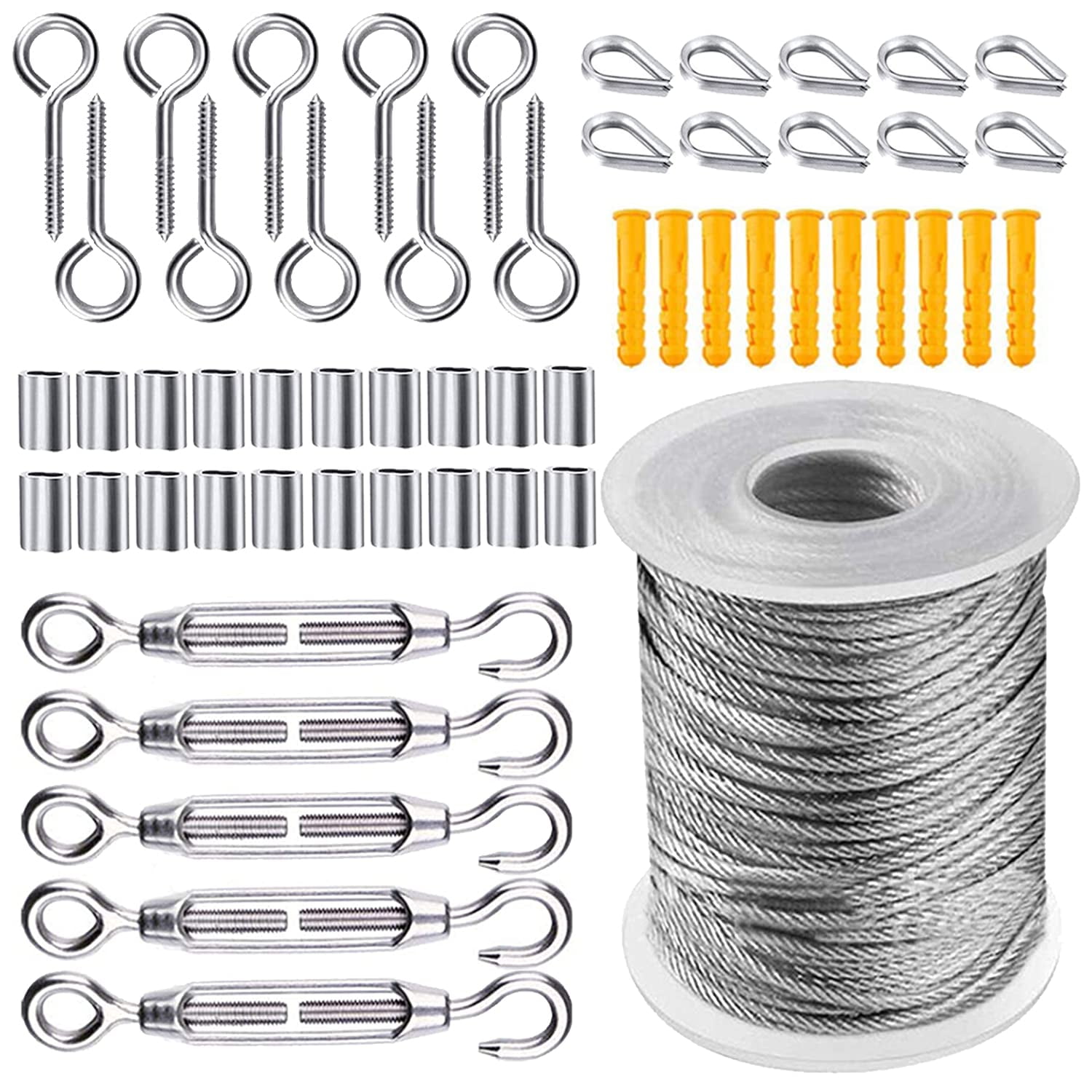 Wire Rope Kit, Garden Steel Wire Rope Tensioner, Stainless Steel Rope ...