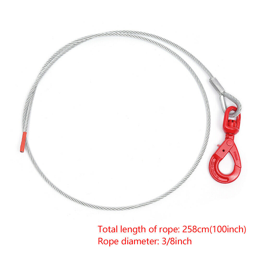 Wire Rope Steel Cable Self-Locking Swivel Hook Traction Lifting 3/8" X ...