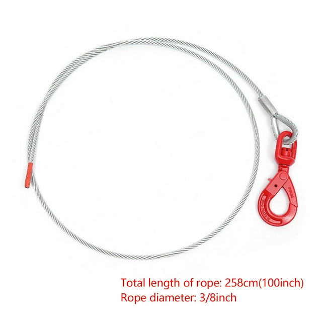 Wire Rope Steel Cable Self-Locking Swivel Hook Traction Lifting 3/8" X ...