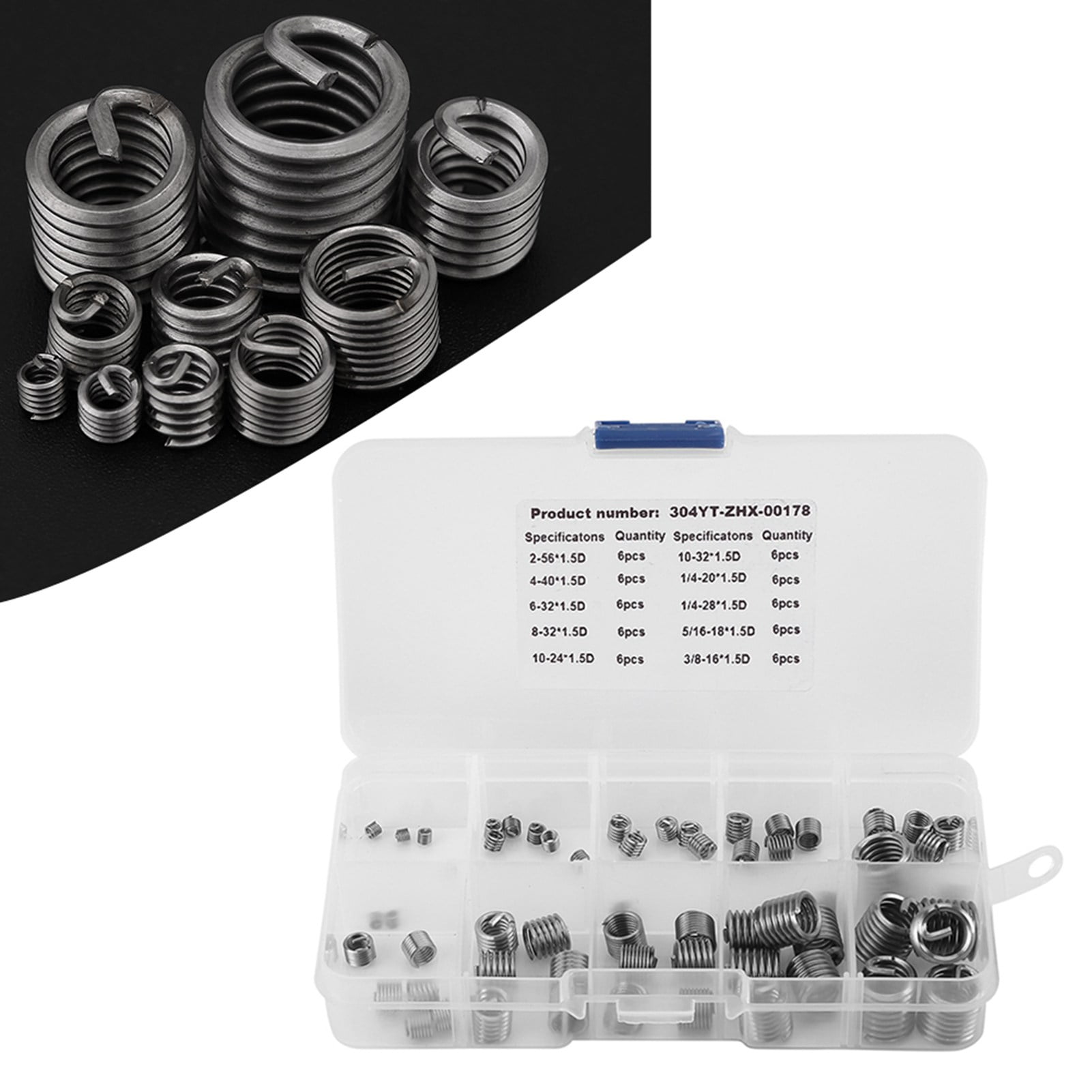 Wire Screw Sleeve 60 Pcs Thread Repair Kit For Connection Industry ...