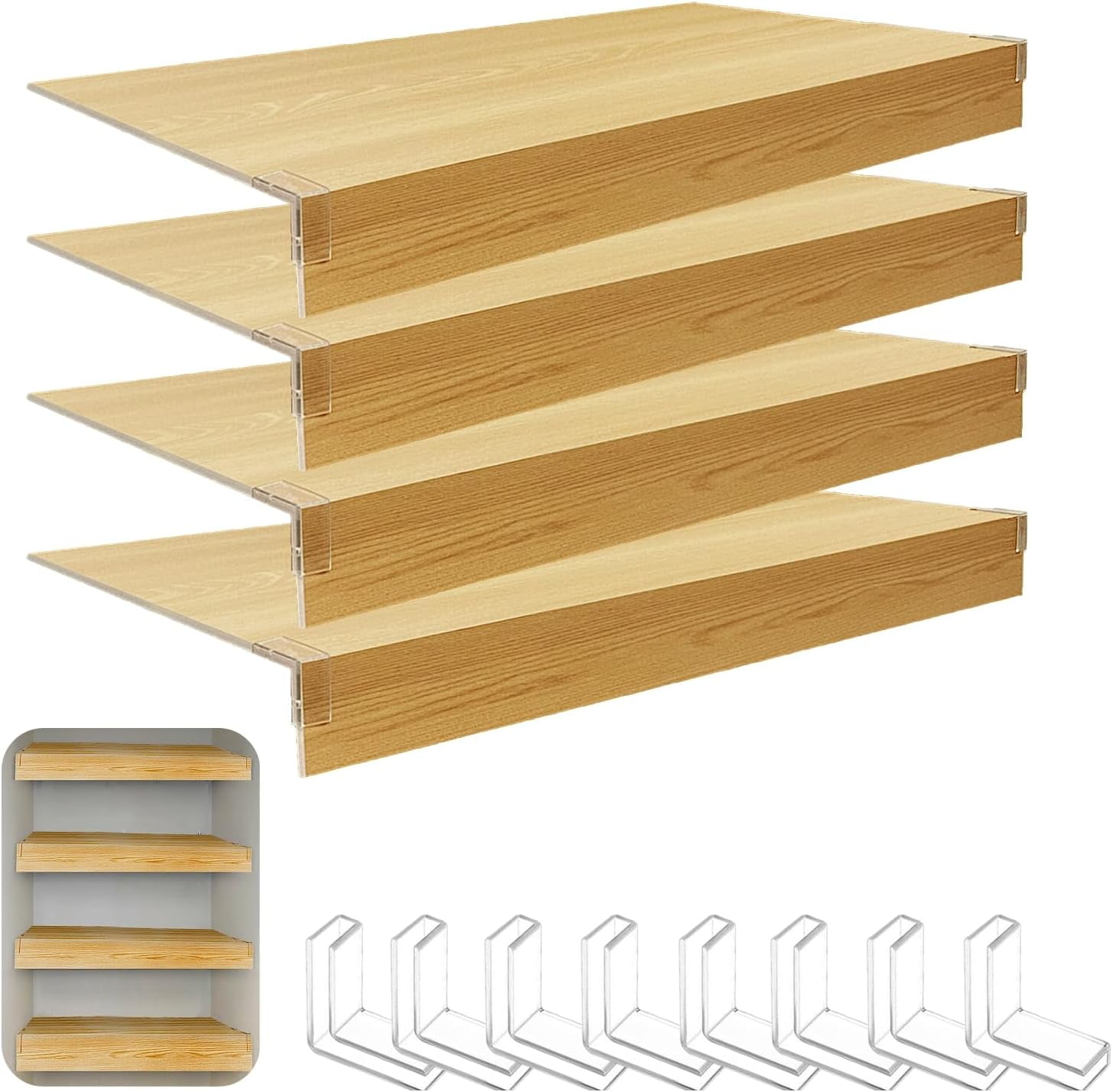 Wire Shelf Cover, Wire Rack Covers for Pantry,PVC Wood-Look Faux Wood ...