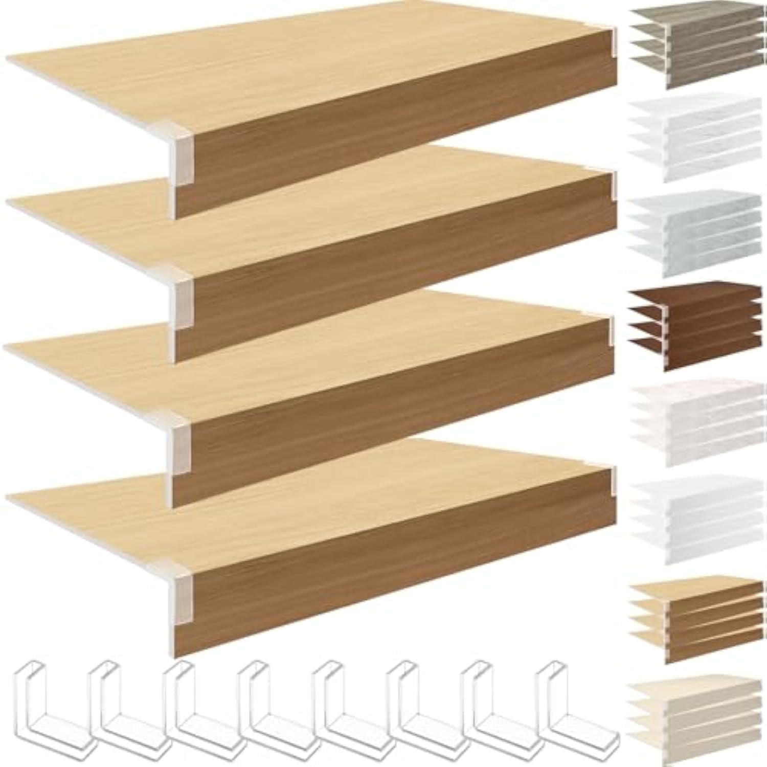 Wire Shelf Covers 16x9x3 Inches 4-Pack Log - Durable PVC Rack Liners ...