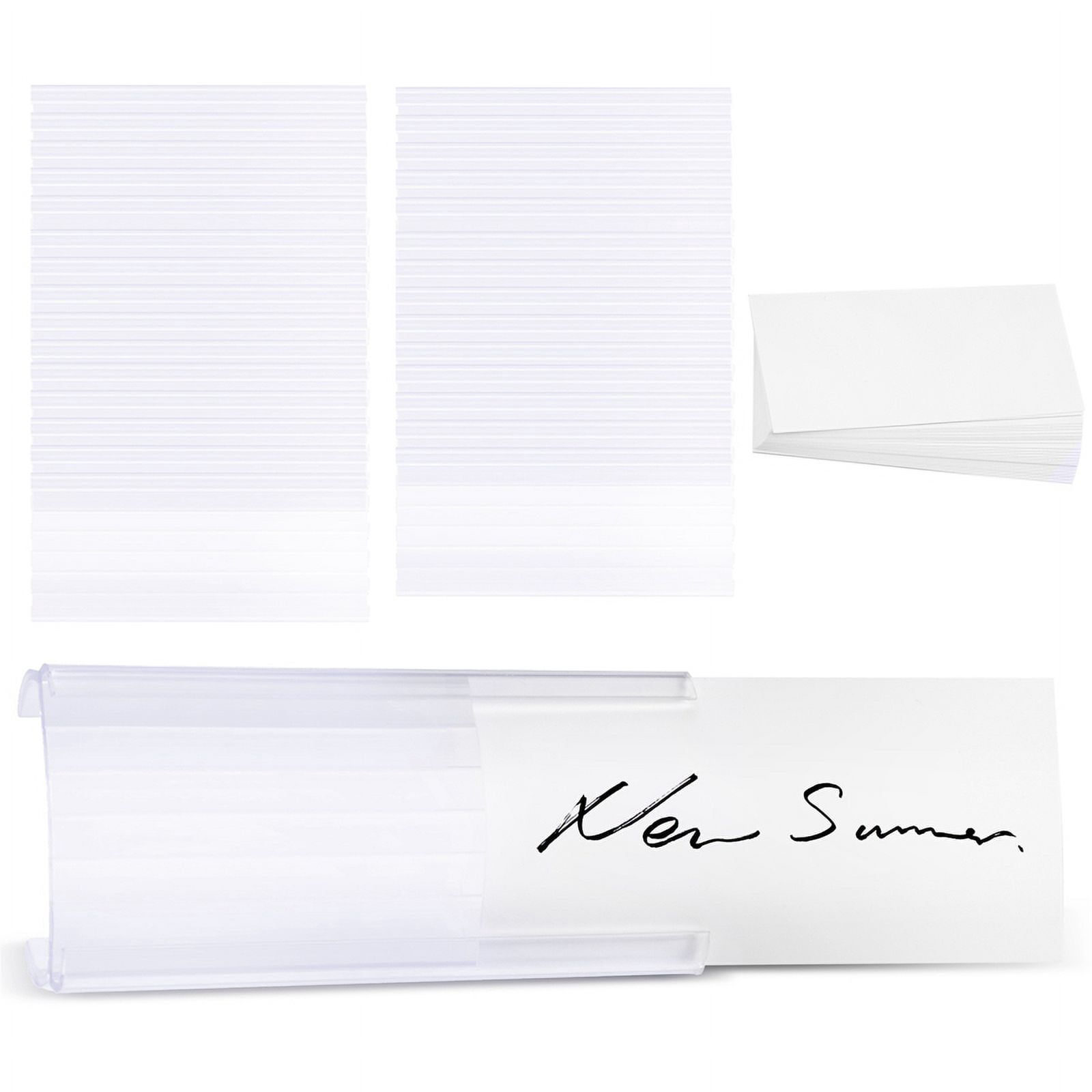 Wire Shelf Label Holders, 30 Pack Plastic Clips with Paper Removable ...
