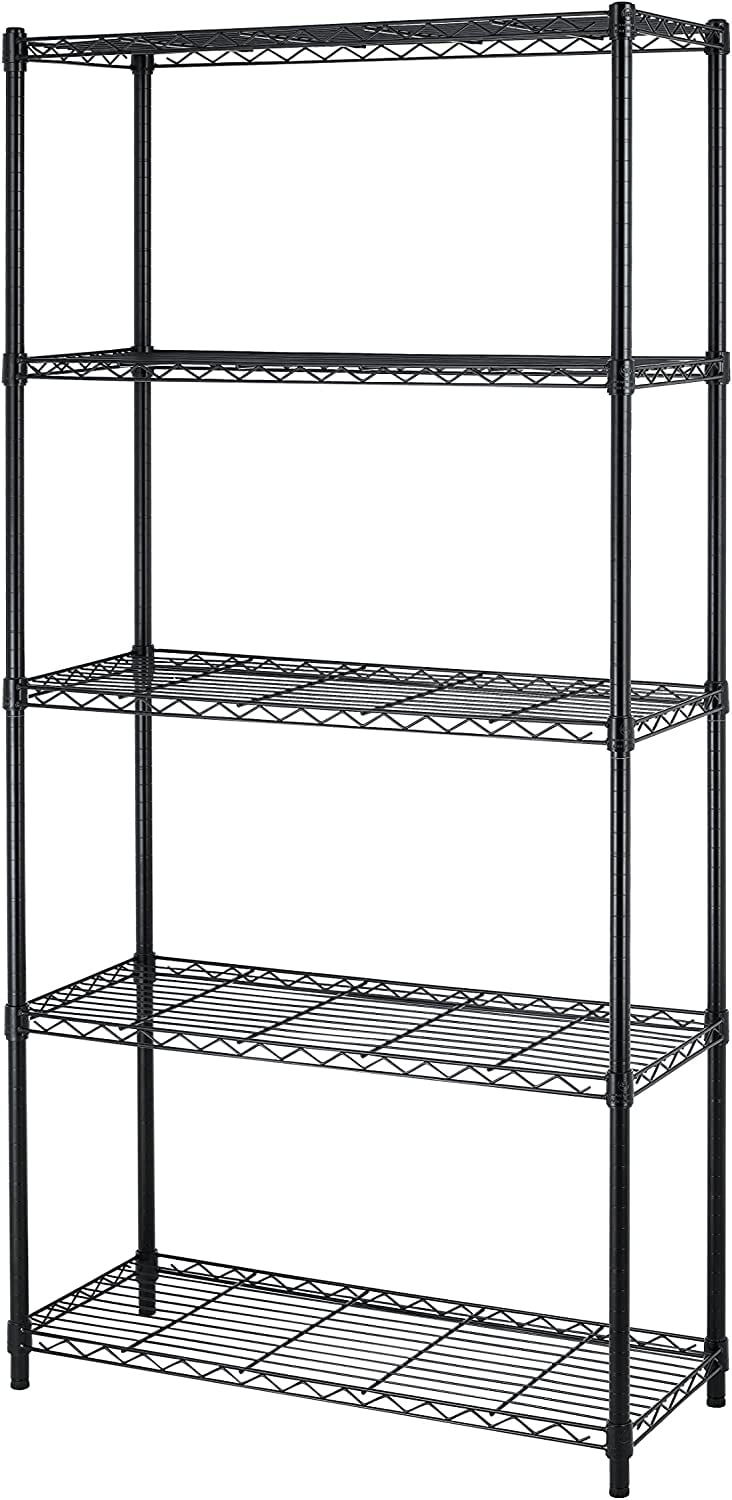 Wire Shelf Metal 5 Shelf Wire Shelving Unit Garage Large Storage ...