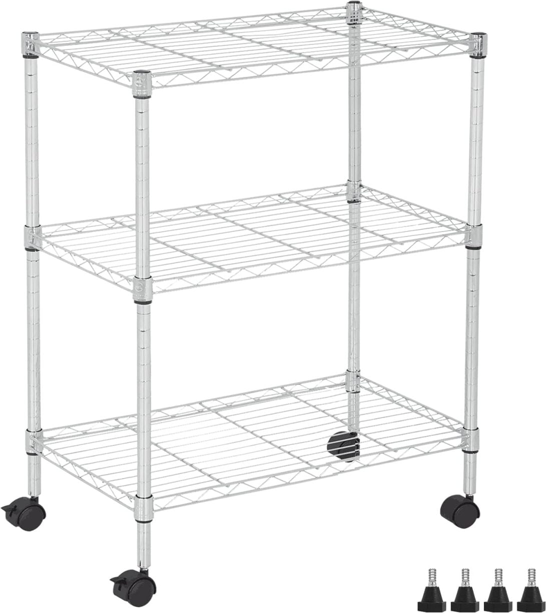 Wire Shelving 32" H x 23W x 13D Storage Shelf with Wheels Adjustable 3 ...