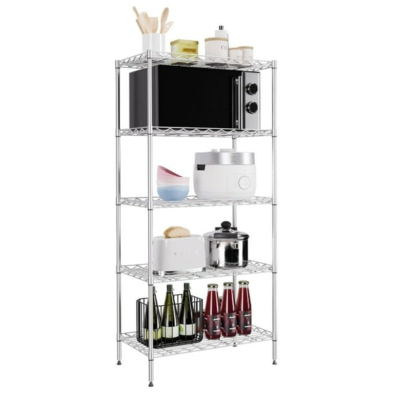 Wire Shelving 5 Tier - NSF Certified Metal Shelf - Adjustable Storage ...