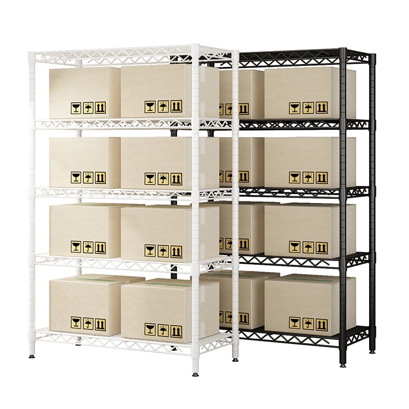 Wire Shelving Metal Storage Rack Adjustable Shelves, Standing Storage Shelf Units for Laundry ...