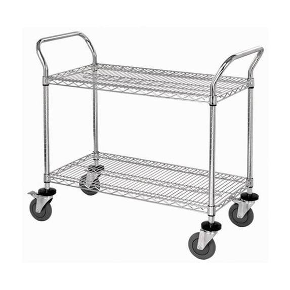 Wire Shelving Mobile Cart With 2 Shelves Conductive - Walmart.com