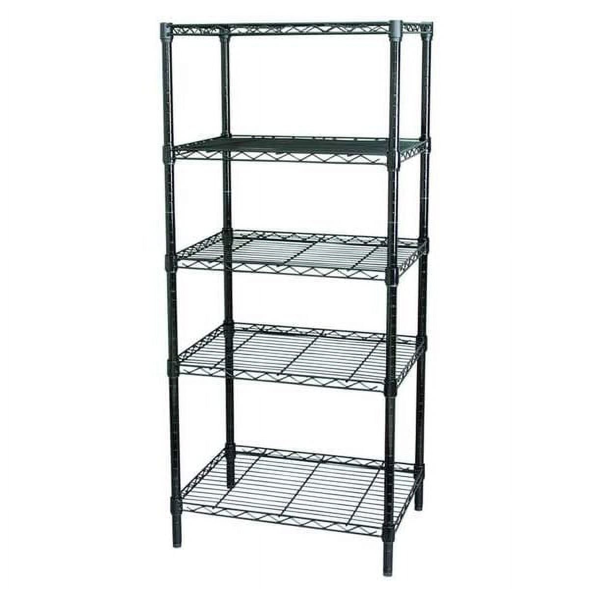 Wire Shelving Unit, 18"D x 48"W x 63"H, 5 Shelves, Black - Walmart.com