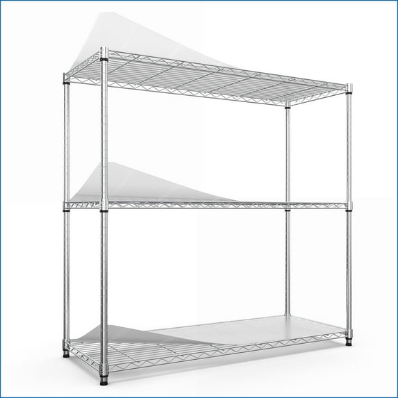 Wire Shelving Unit, 3-Tier Adjustable 1050 LBS NSF Metal Storage Rack ...