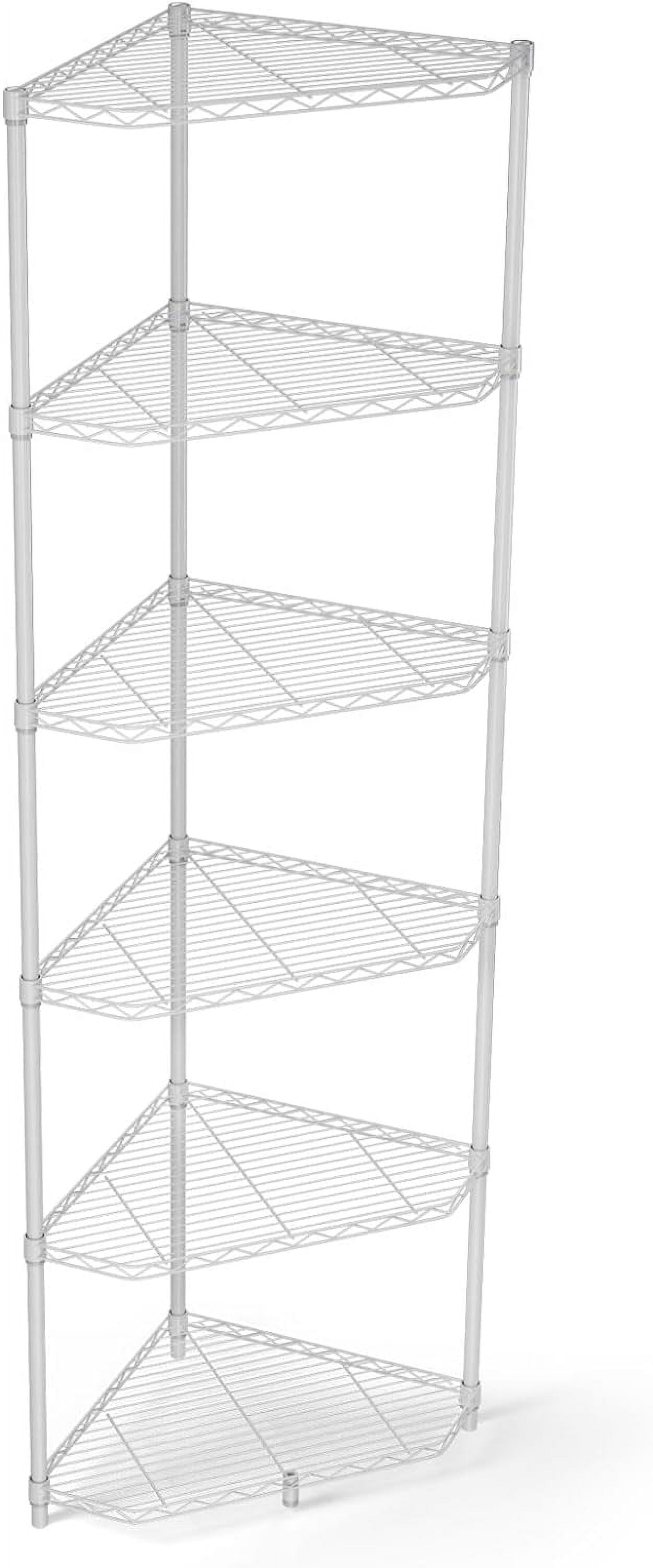 Wire Shelving Unit 6 Tier NSF Metal Corner Shelf , 600lbs Capacity ...