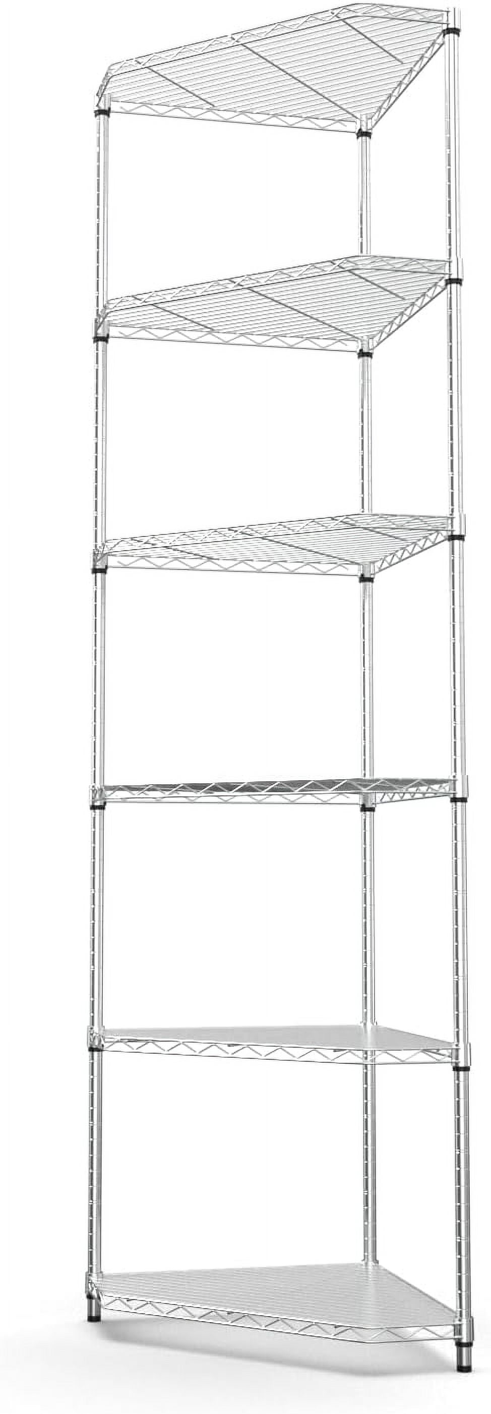 Wire Shelving Unit 6 Tier NSF Metal Corner Shelf , 600lbs Capacity ...