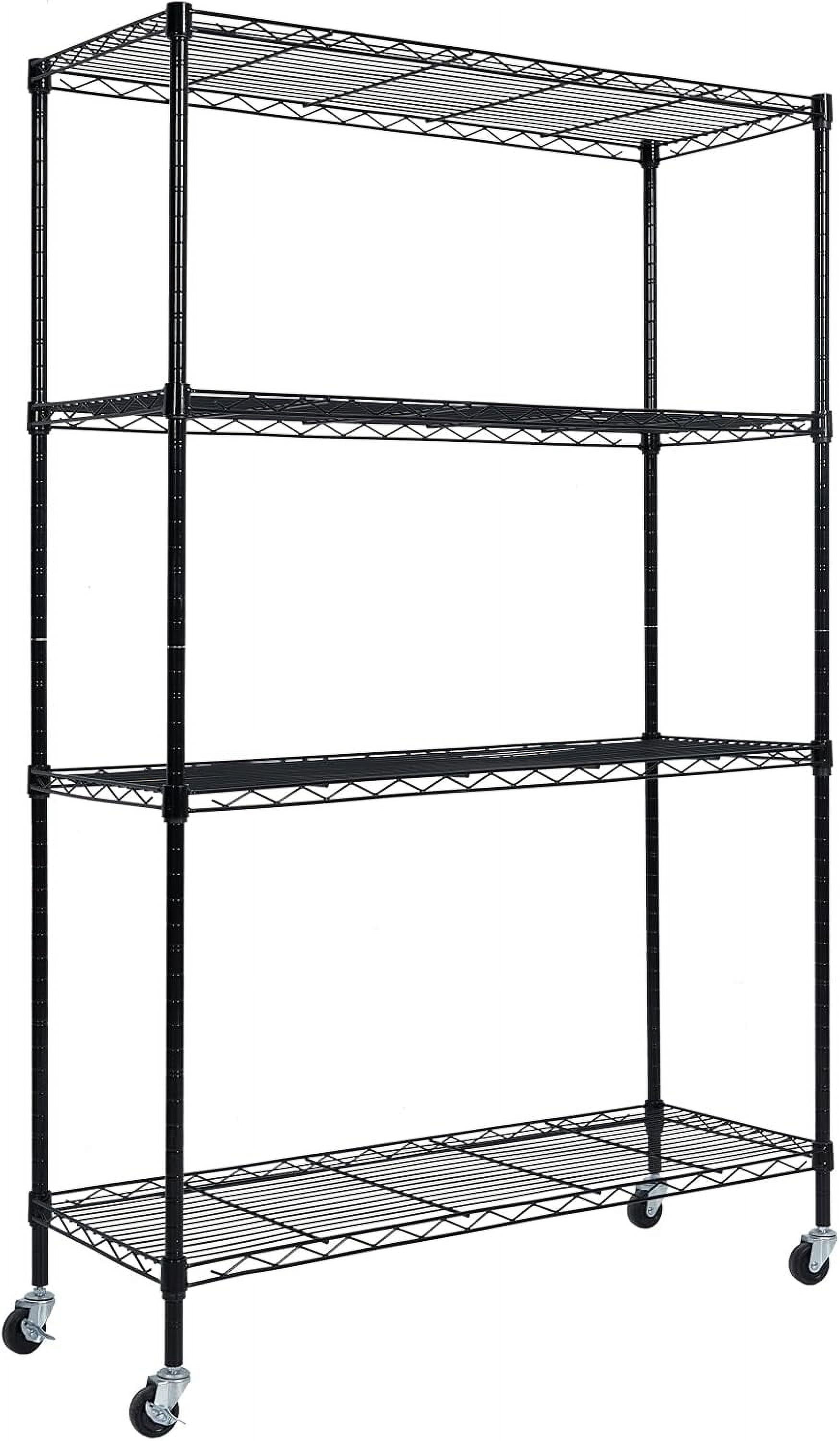 Wire Shelving Unit Storage Cart,Metal Shelf Rolling Utility Cart,1000 ...