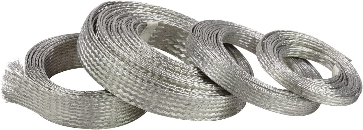 Wire Shielding Tinned Copper Flat Braid Cable Sleeving Ground Straps ...