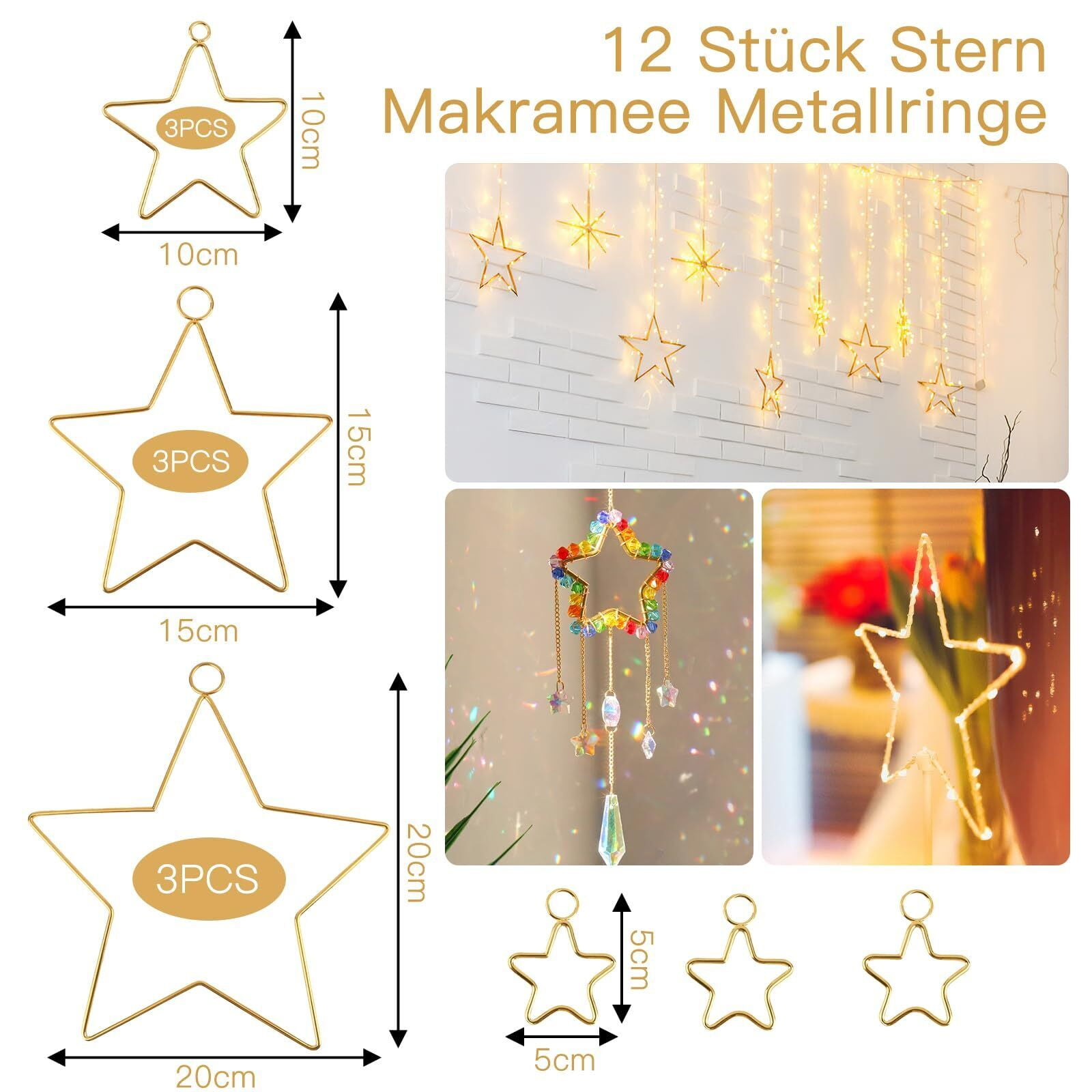 Wire Star Metal Rings for Crafts Pentagram Shaped Frame Wreath Wall ...