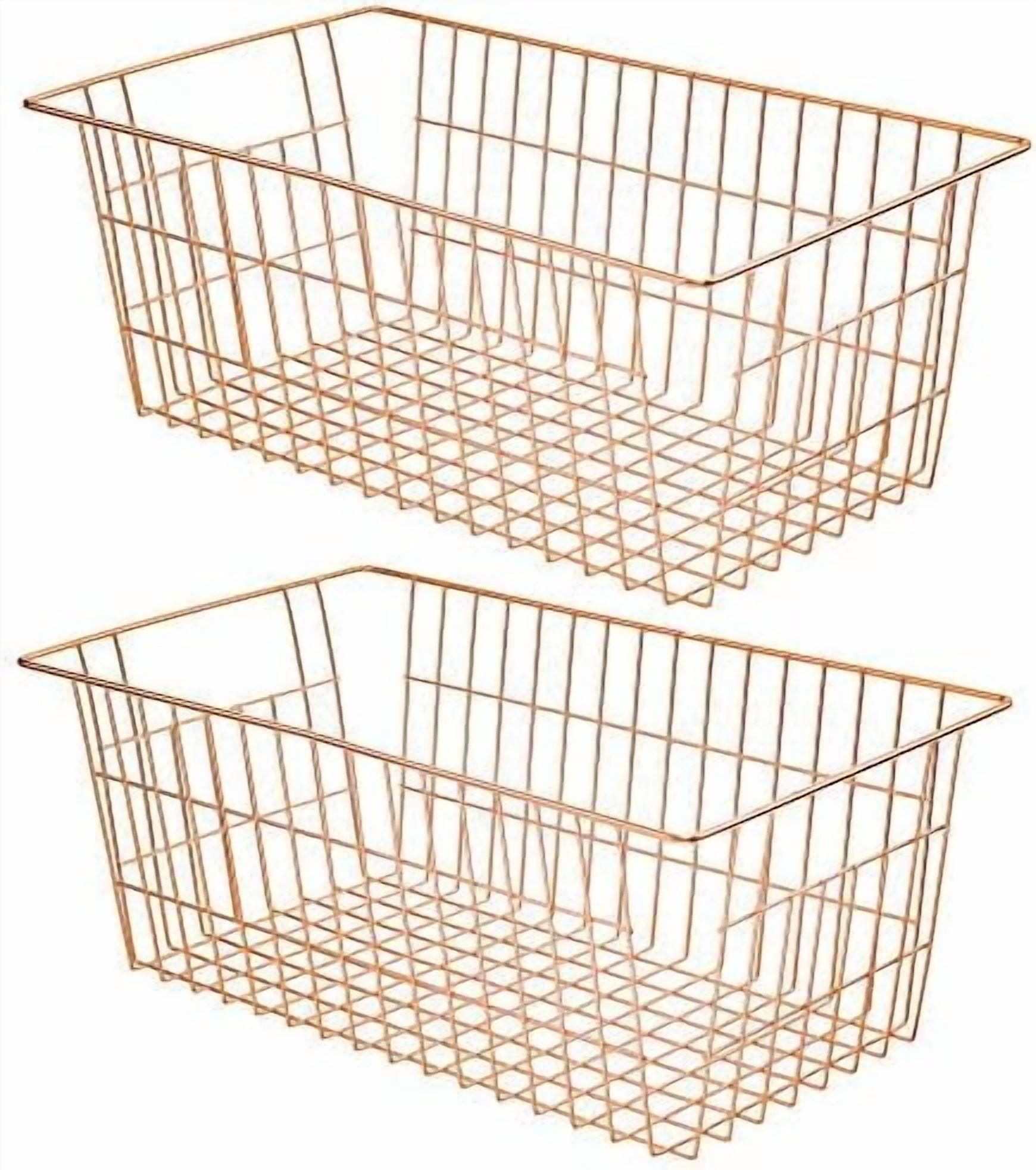 Wire Storage Basket, Farmhouse Pantre Freezer Baskets bins Metal ...