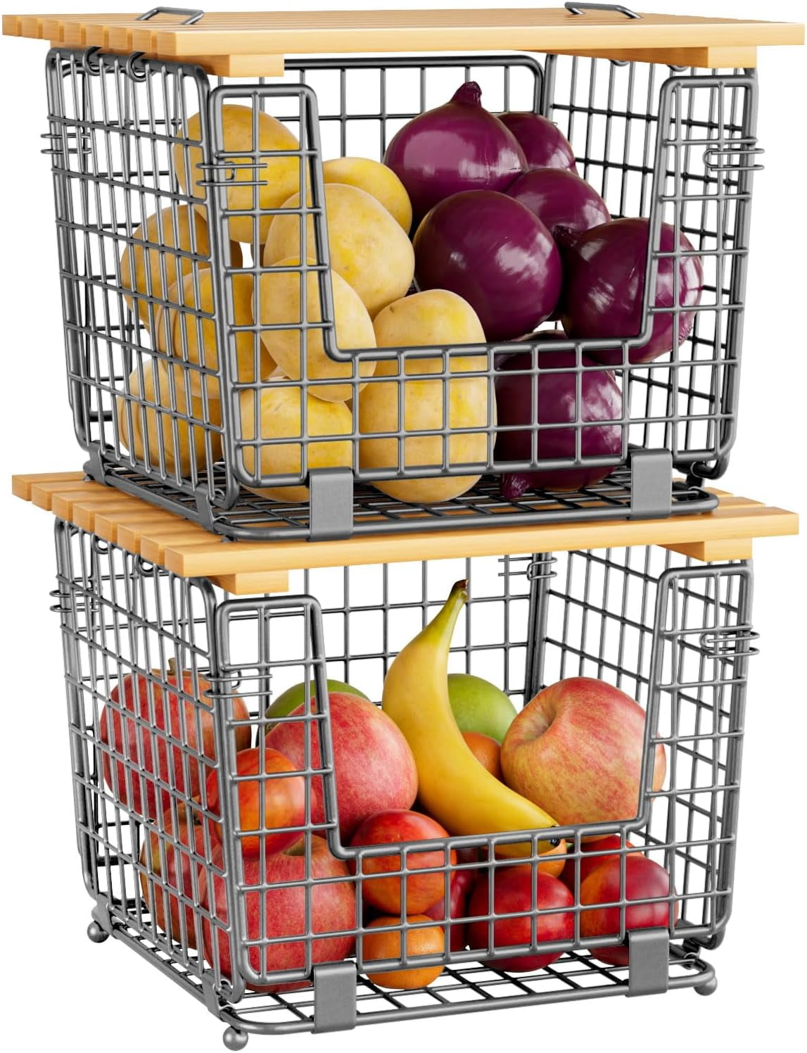 Wire Storage Basket For Kitchen Pantry: GGIU Kitchen Counter Basket ...