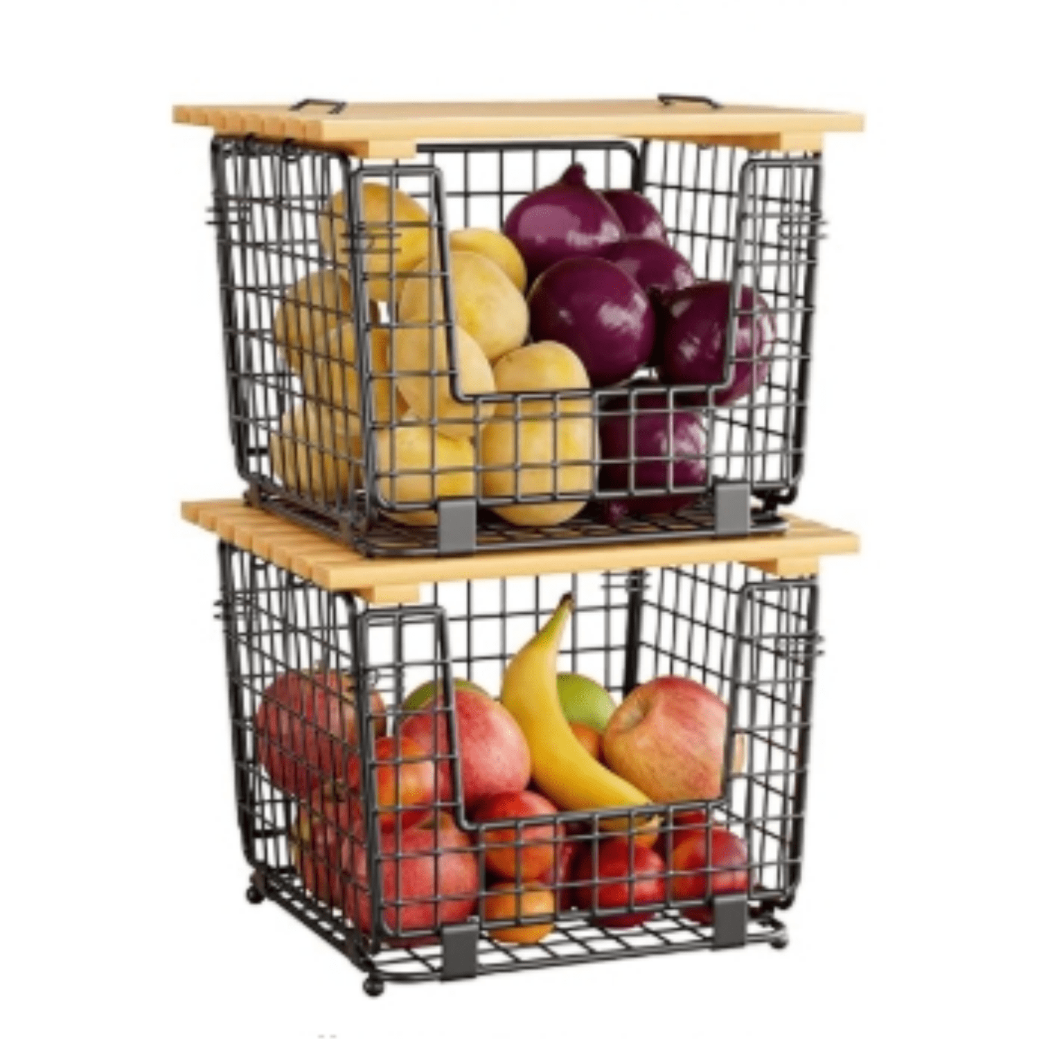 Wire Storage Basket For Kitchen Pantry Kitchen Counter Basket Stackable ...