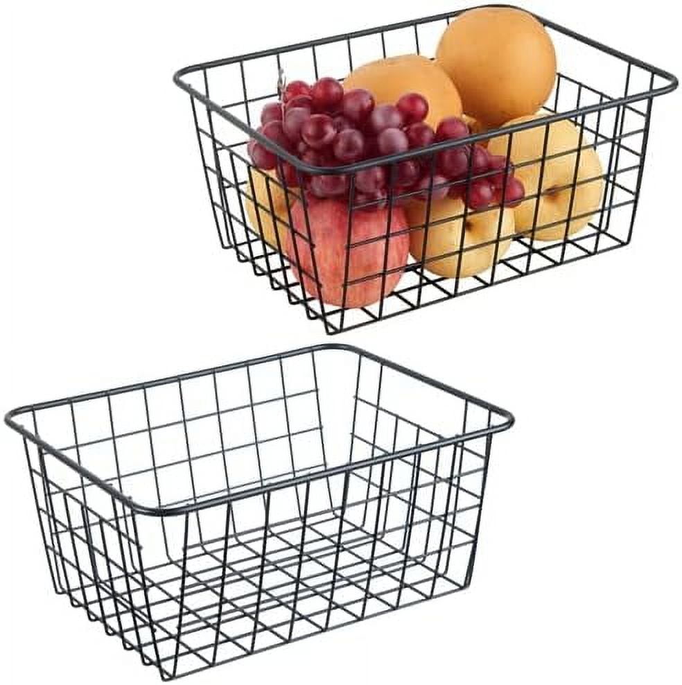 Wire Storage Baskets, Artrylin 2 Pack Small size Metal Wire Baskets ...