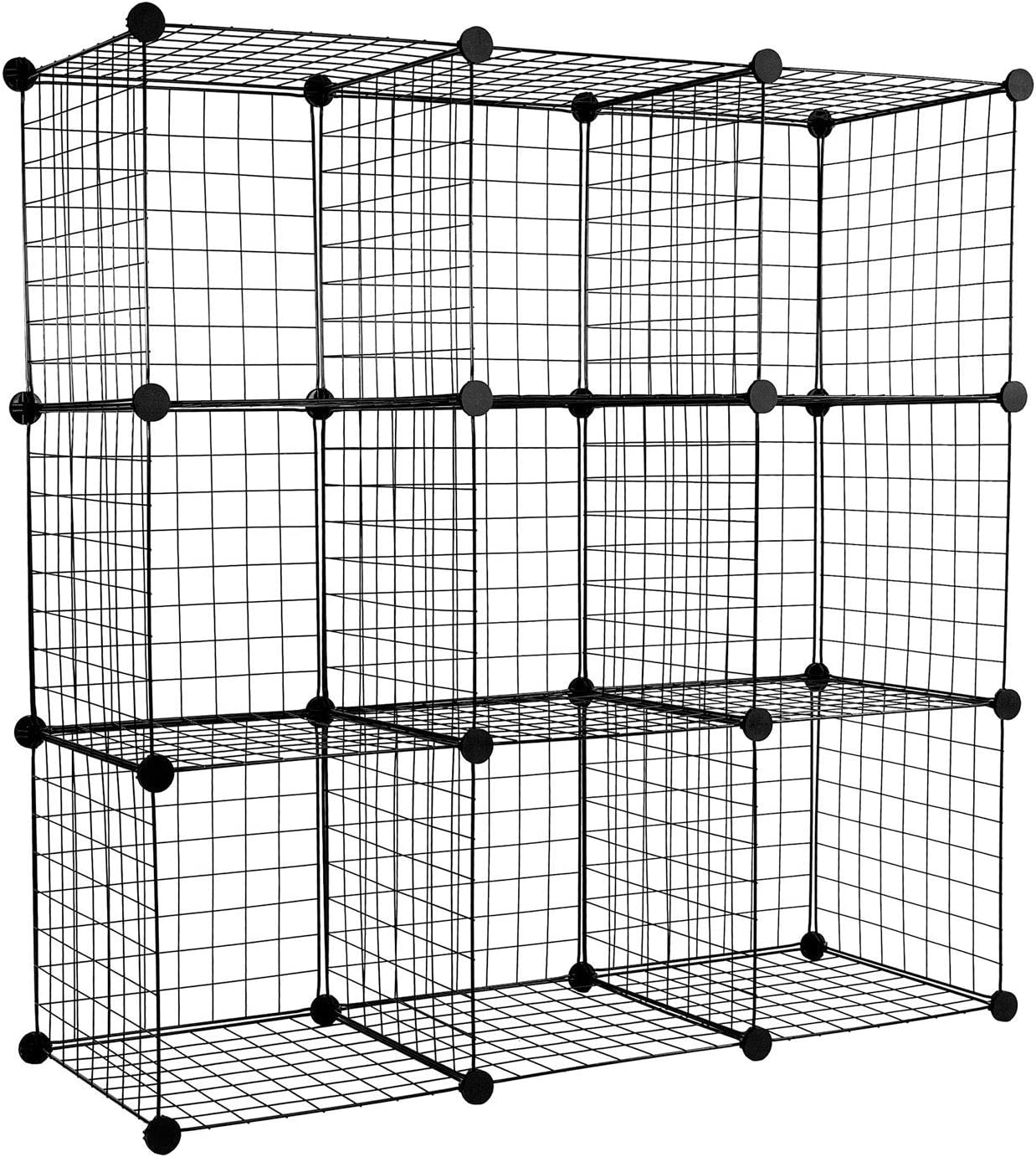 Wire Cubes, 12-Cube Metal Grid Organizer | Modular Wire Shelving Units ...