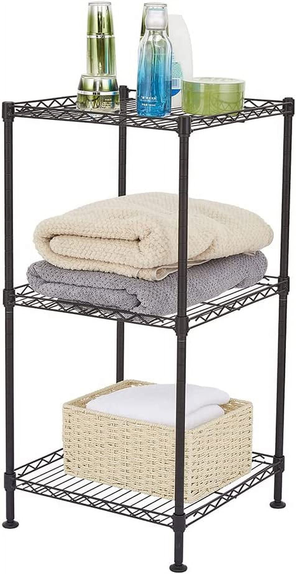 Wire Storage Shelving 3-Tier Utility Shelving Unit Steel Organizer Wire ...