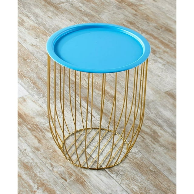 Wire Storage Side Table with Removable Tabletop - Blue - Walmart.com
