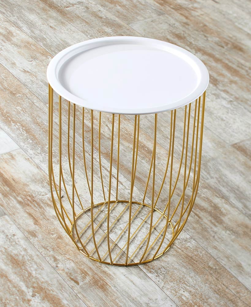 Wire Storage Side Table with Removable Tabletop - White - Walmart.com