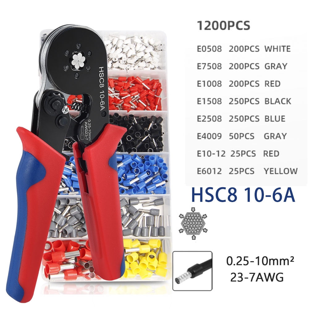 Wire Stripper Crimping Tool Kit - HSC8 10-6/6- 4A Pliers Self-Adjusting 8 Inch Cutter Crimper ...