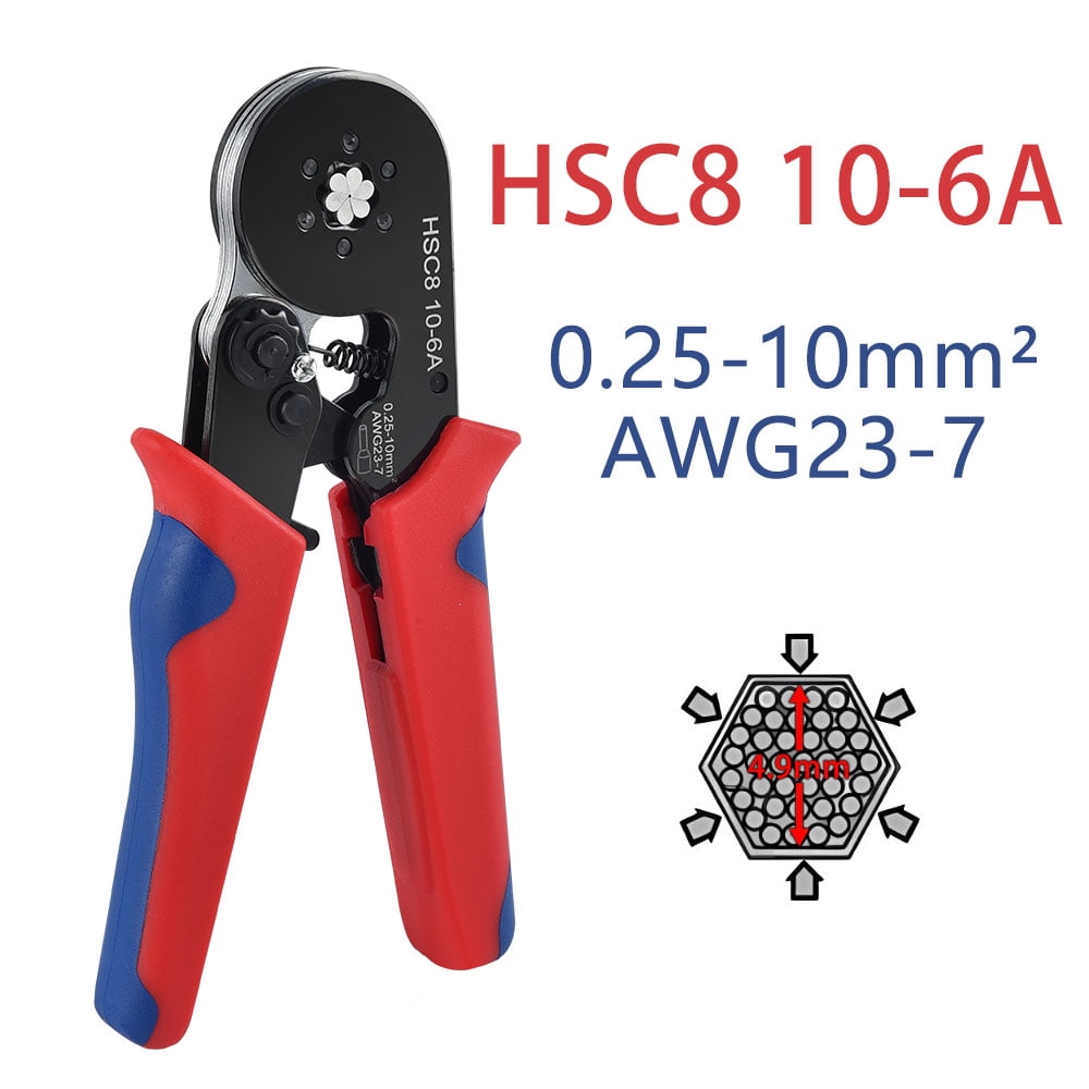 Wire Stripper Crimping Tool Kit - HSC8 10-6/6- 4A Pliers Self-Adjusting ...