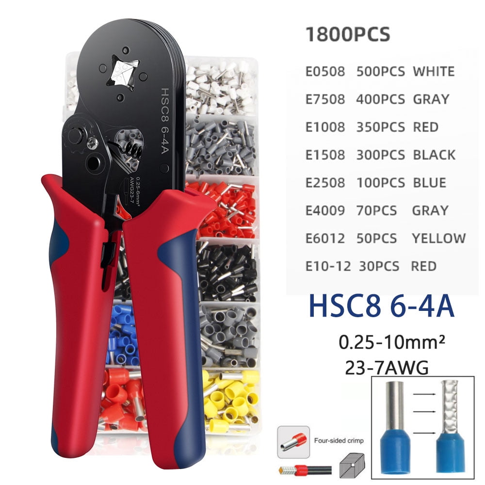 Wire Stripper Crimping Tool Kit - HSC8 10-6/6- 4A Pliers Self-Adjusting 8 Inch Cutter Crimper ...