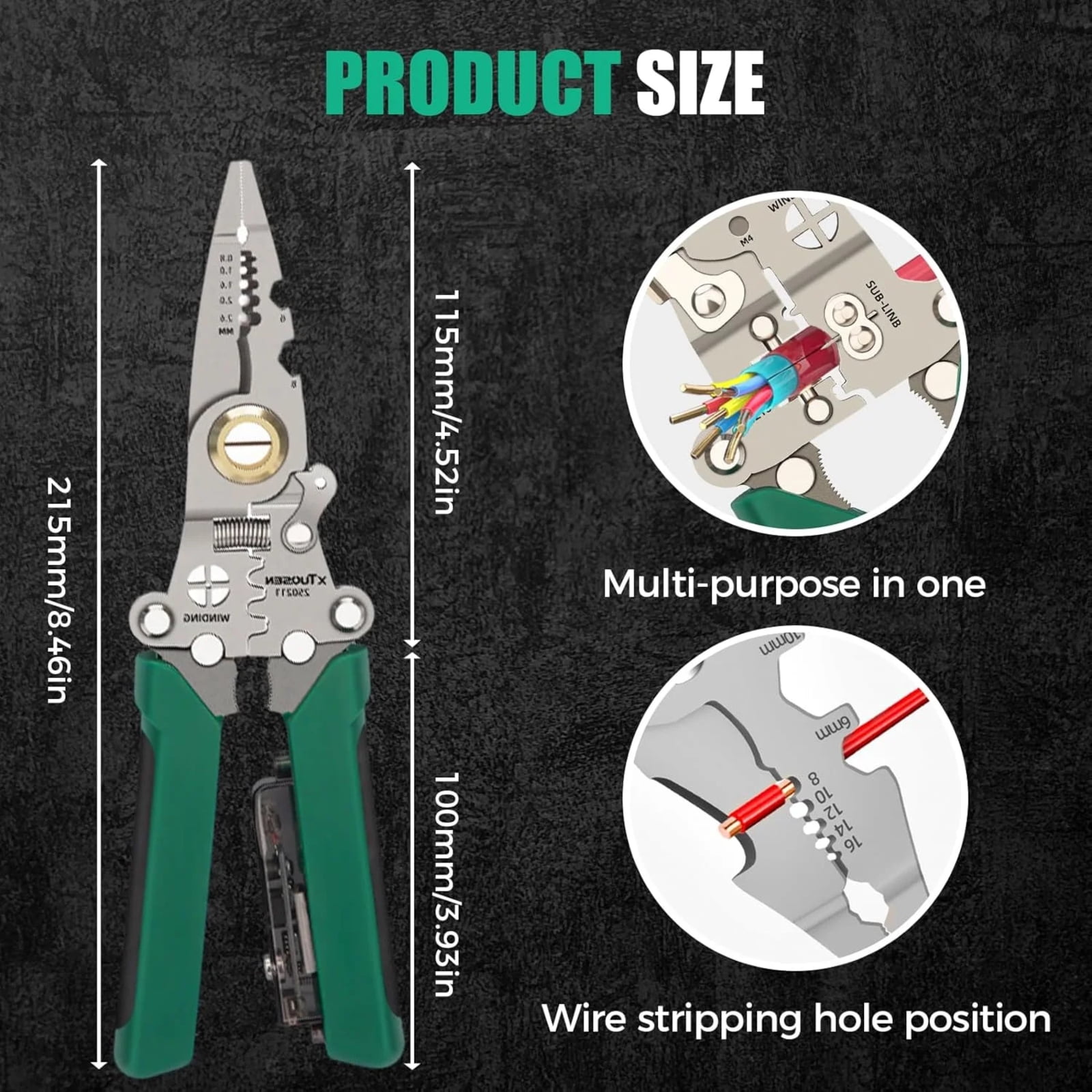 Wire Stripper Multi-Functional Electric Wire Stripping Tool, 8-In-1 ...