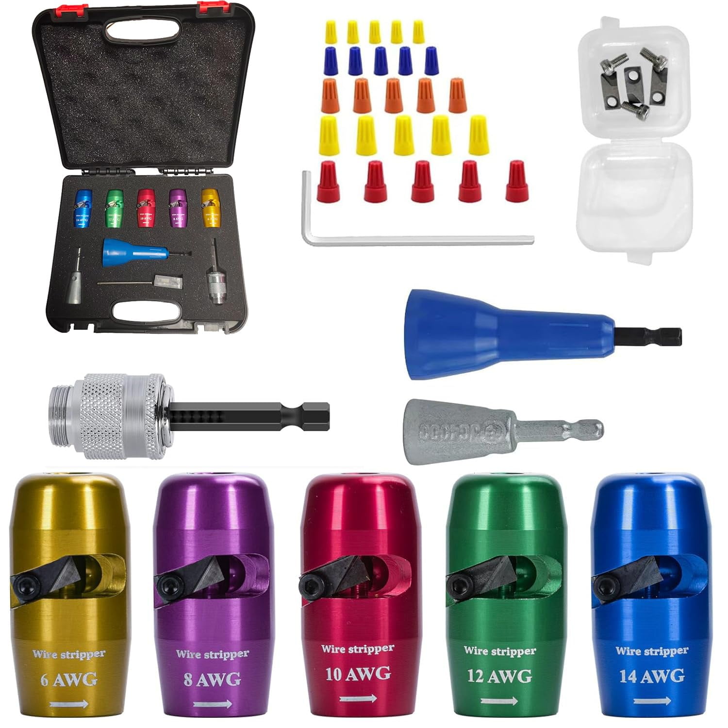 Wire Stripper Tool& Nut Twister Drill Tool for Drill, AMG 14/12/10/8/6 ...