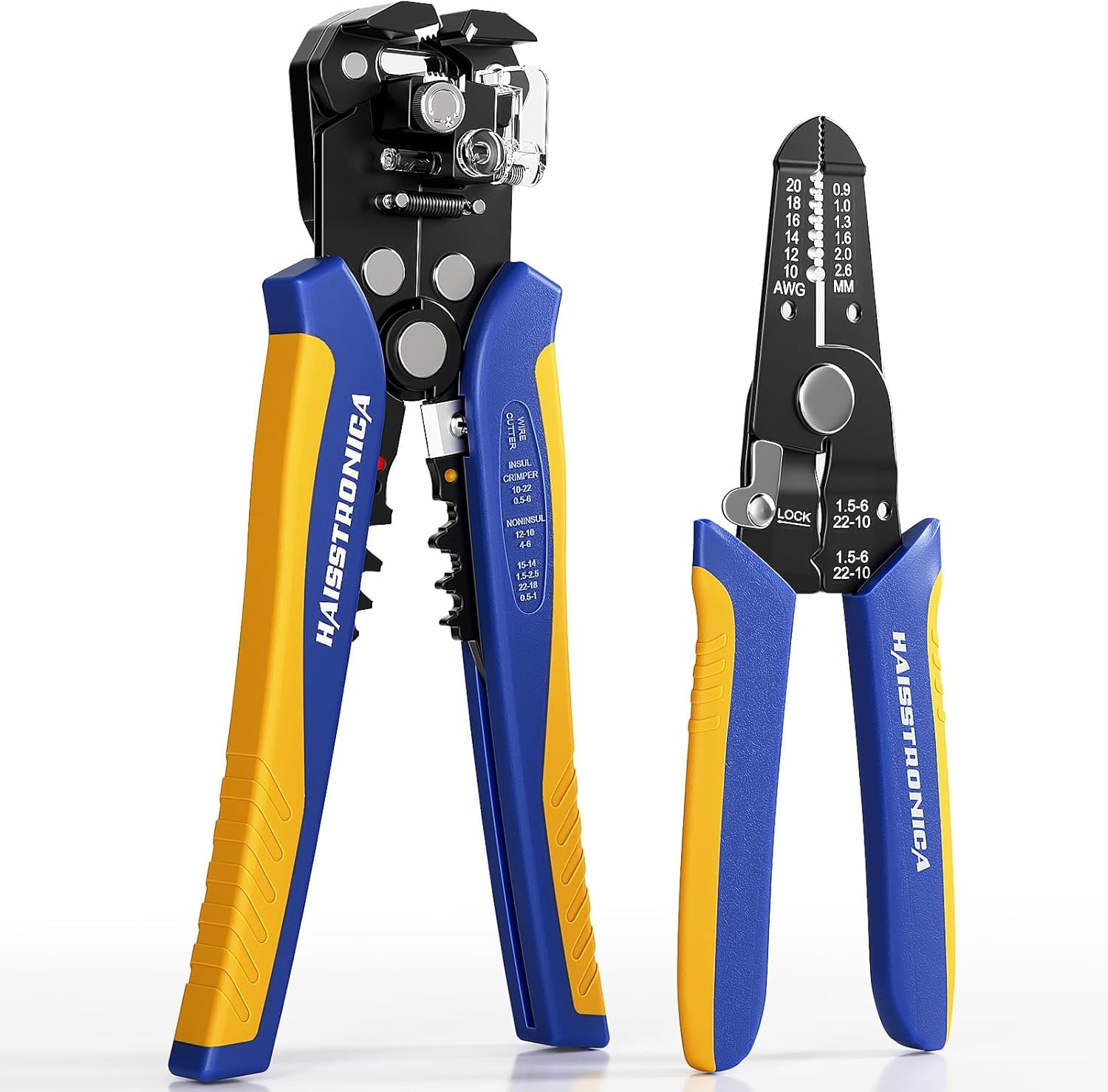 Wire Stripper Tool Set, 10-24 AWG Self-Adjusting & Manual, Heavy Duty ...